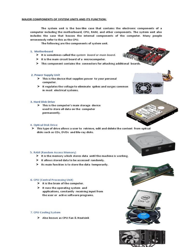SYSTEM UNIT | PDF | Network Interface Controller | Hard Disk Drive