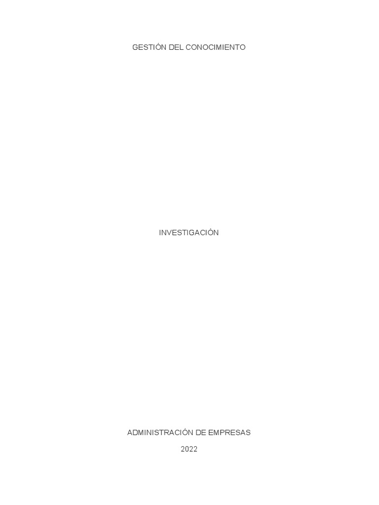 Gestión Del Conocimiento | PDF | Conocimiento administrativo | Conocimiento