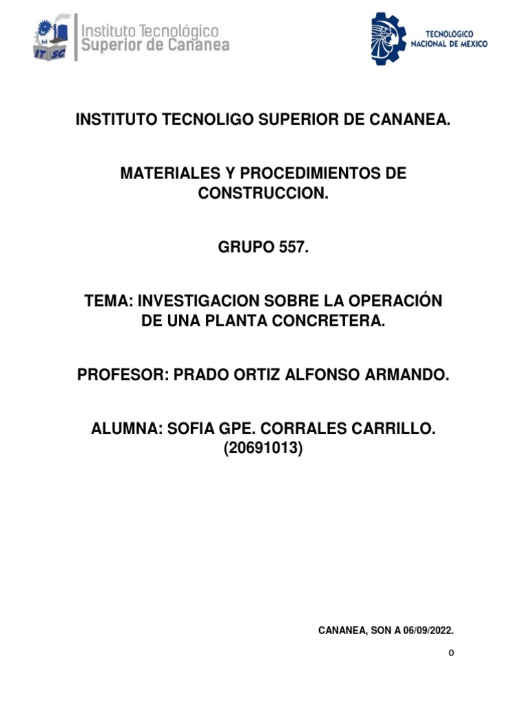 Planta Concretera | PDF | Hormigón | Cemento