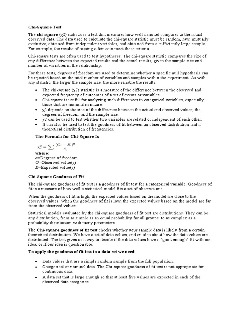 Assessment in Learning 1 Chi Square | PDF | Goodness Of Fit ...