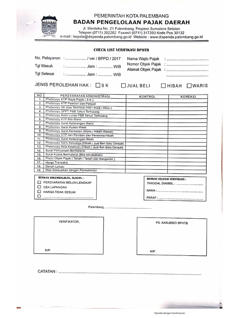 Formulir BPHTB | PDF
