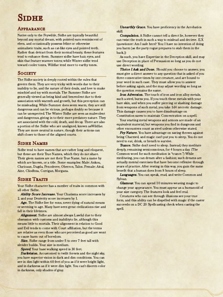 Sidhe | PDF