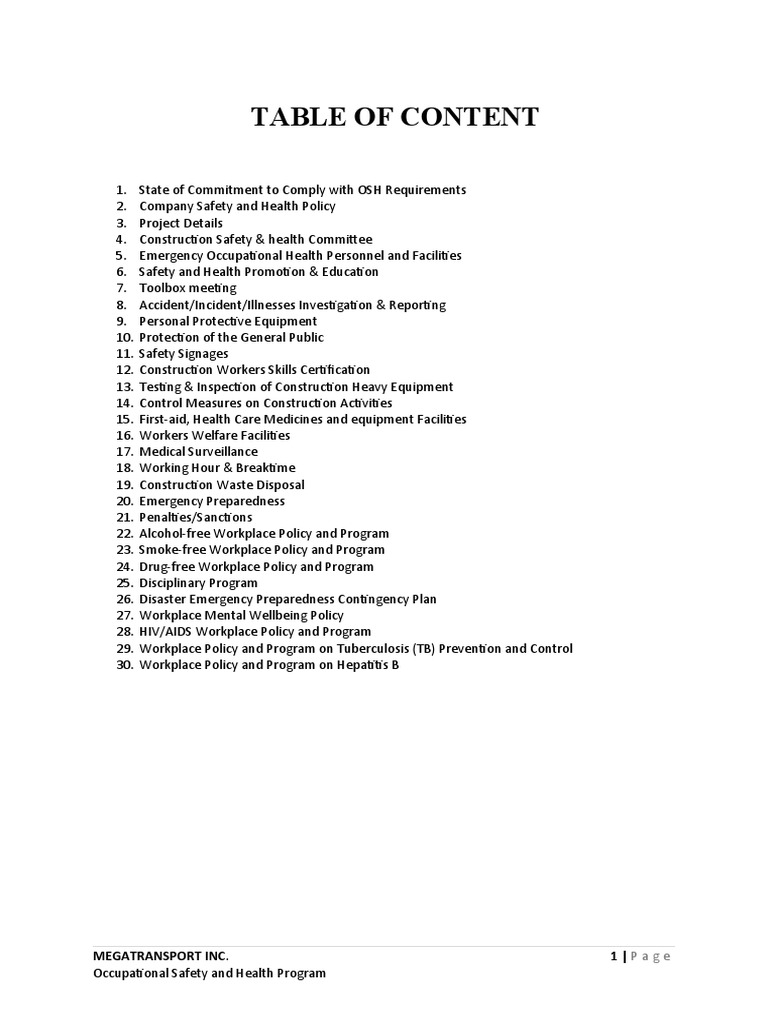 ACM Osh Program | PDF | Occupational Safety And Health | Personal ...