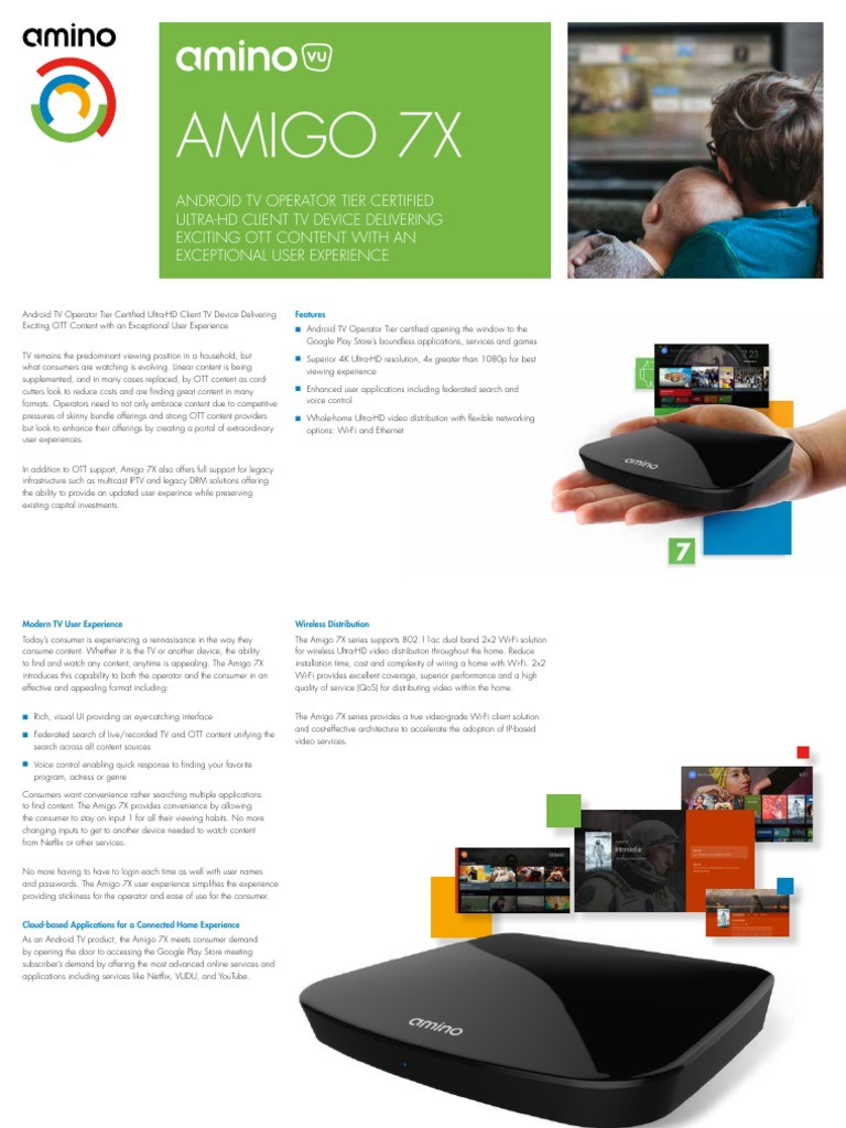 AminoVU Amigo 7X Datasheet | PDF | Wi Fi | Hdmi
