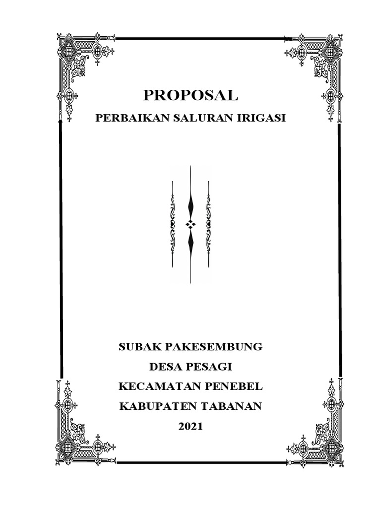 Proposal Saluran Irigasi Subak | PDF