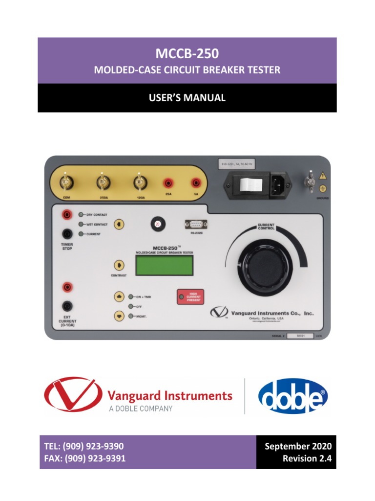 mccb-250_user_manual_rev_2.4 | PDF | Relay | Electrical Equipment