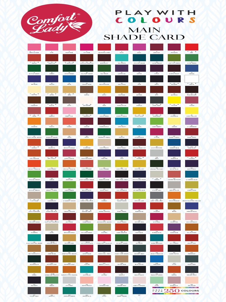 Comfort Shade Card | PDF | Green | Blue