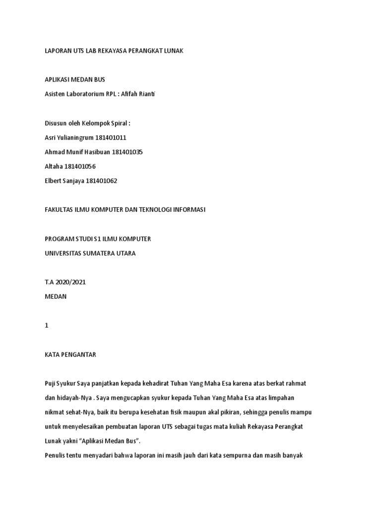 Laporan Uts Lab Rekayasa Perangkat Lunak | PDF
