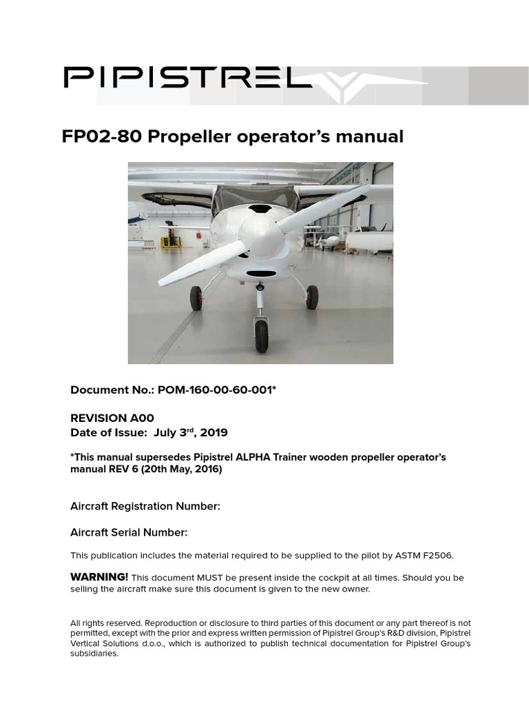 POM-160-00!60!001 - A00 FP02-80 Propeller Operator's Manual | PDF | Propeller | Screw