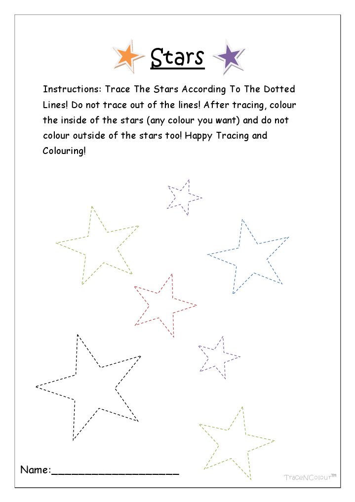 Star Tracing and Coloring Activity | PDF | Home & Garden