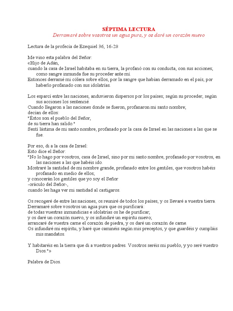 SÉPTIMA LECTURA Vigilia Pascual Castellano | PDF