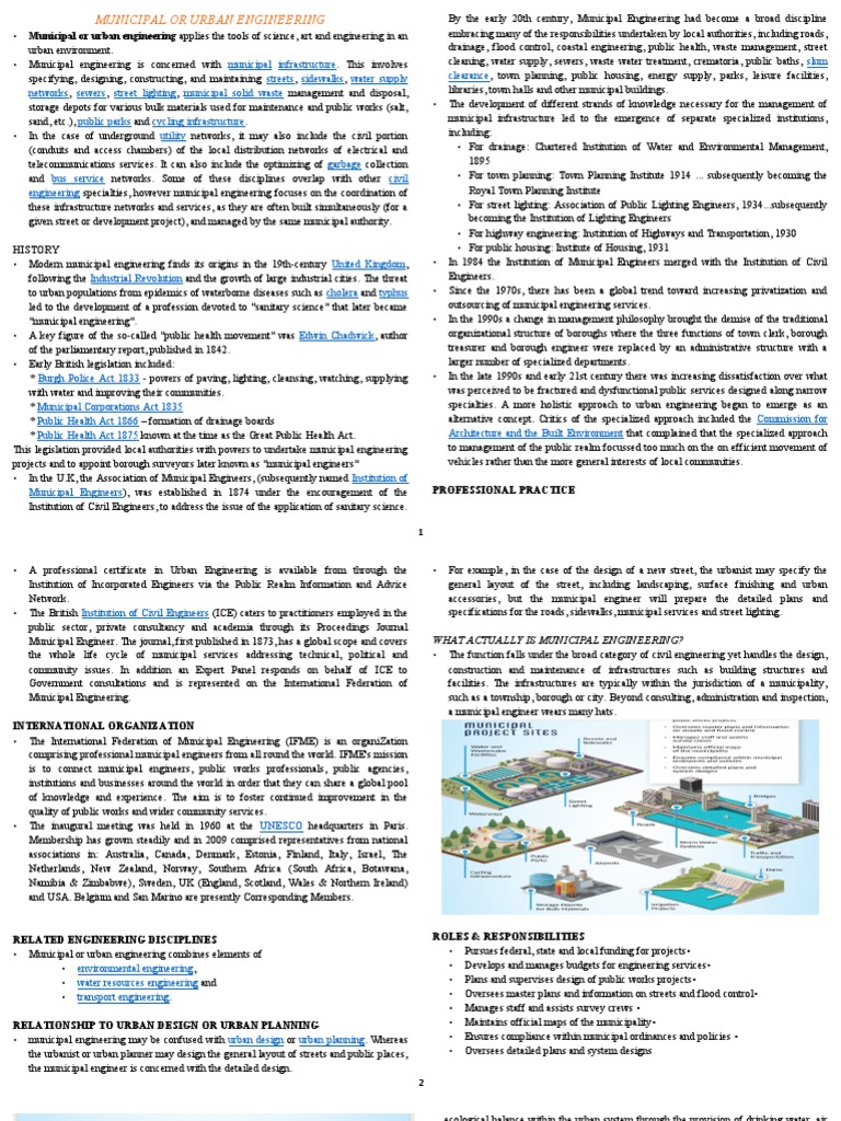 Municipal or Urban Engineering | PDF