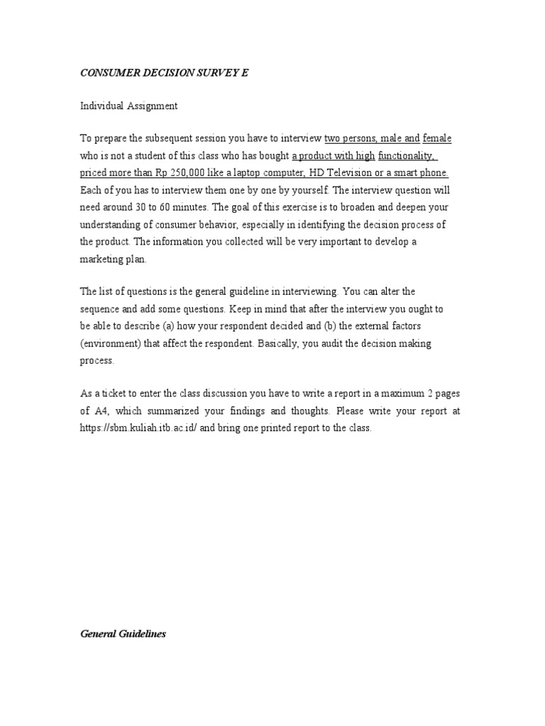 Consumer Decision Survey e | PDF | Consumer Behaviour | Economies