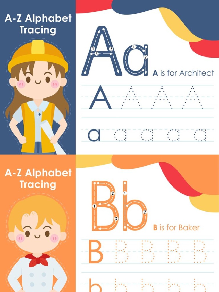 Alphabet Tracing Worksheet With Job Occupations | PDF