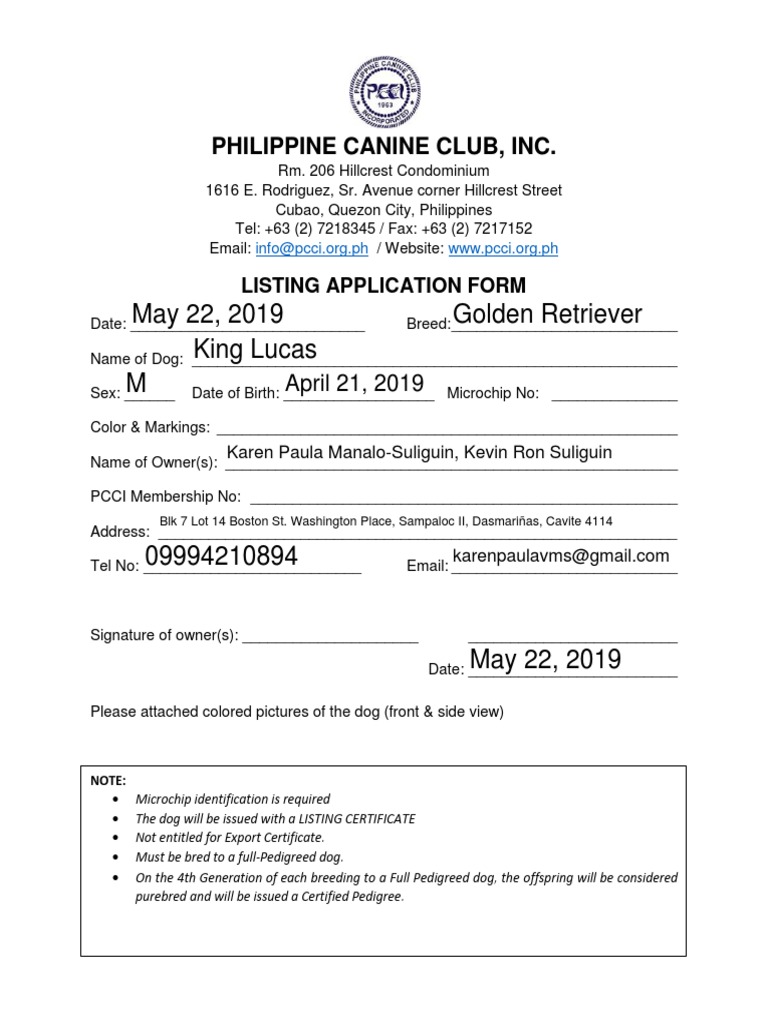 Listing-Application-Form-revised-2 PCCI | PDF