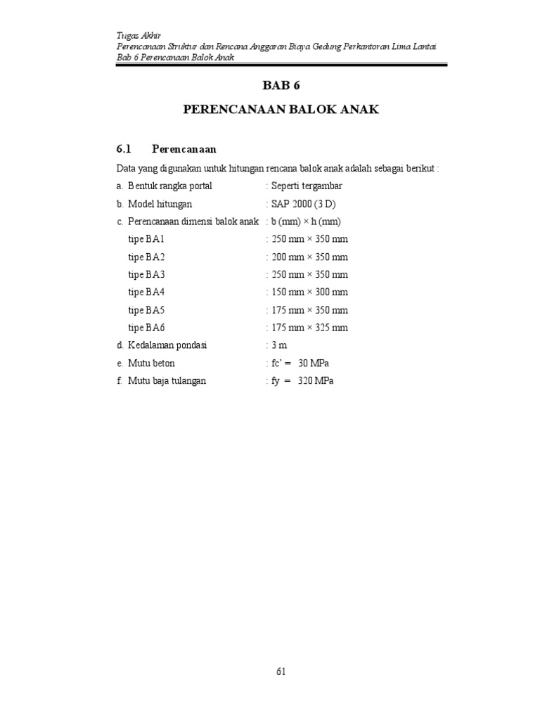 Bab 6 Perencanaan Balok Anak | PDF
