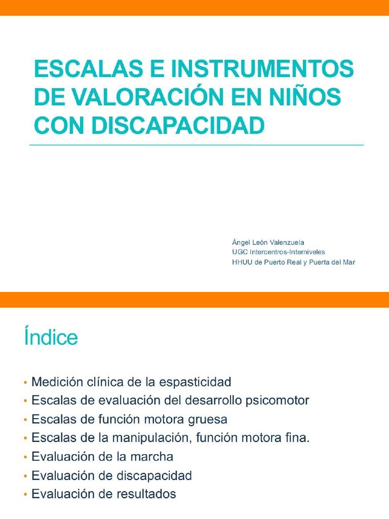 Escalas e Instrumentos de Valoracion en Discapacidad Infantil 2 | PDF