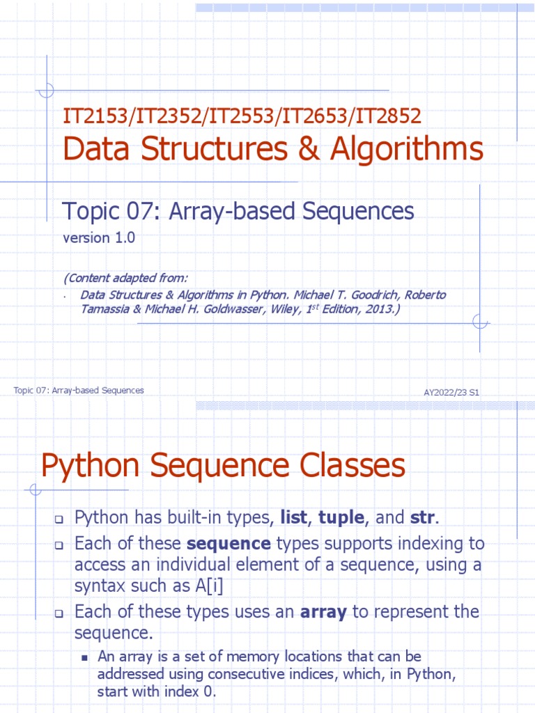 DSTR - Topic07.array Based Sequences | PDF | Array Data Structure ...