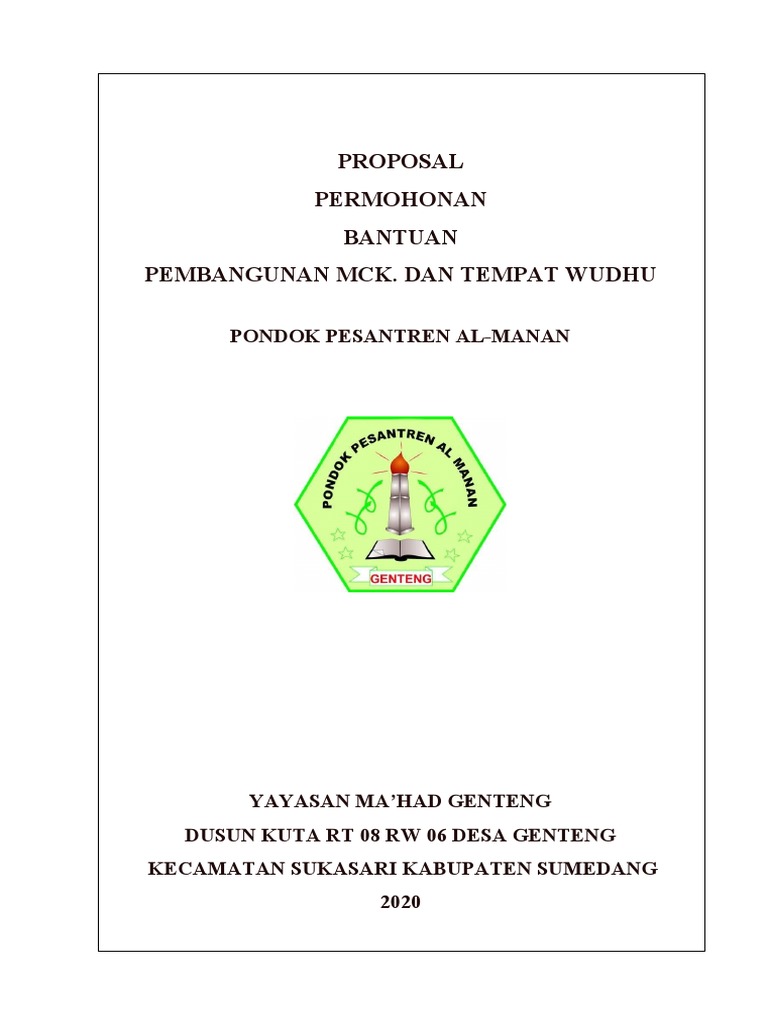 Proposal MCK, Mushola Dan Sanitasi | PDF