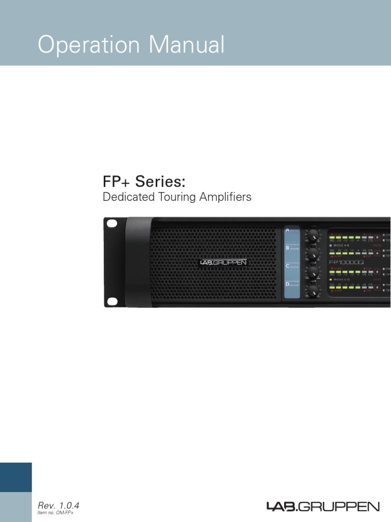 Lab Gruppen Fp 10000q User Guide | PDF | Amplifier | Loudspeaker