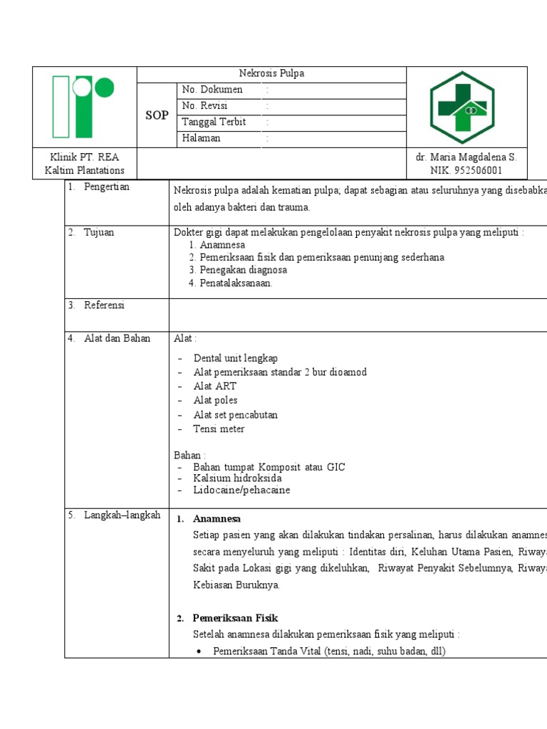 Contoh SOP Klinik Baru | PDF