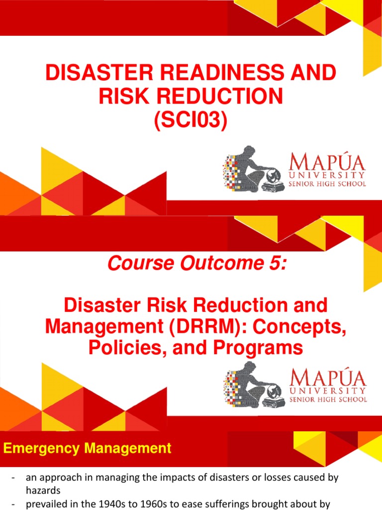 SCI03 - PPT - CO5 - Disaster Risk Reduction and Management (DRRM ...