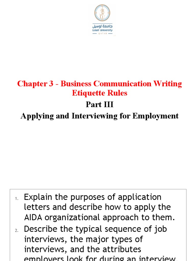 Chapter 3 - Part III - Applying and Interviewing For Employment | PDF ...