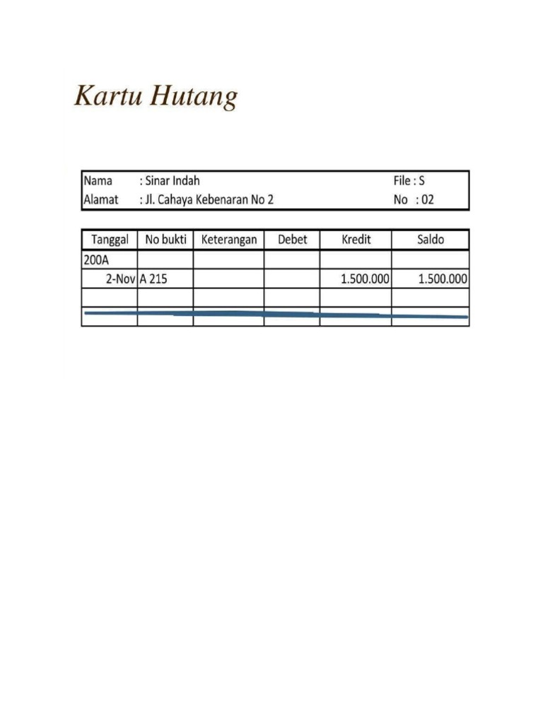 contoh kartu utang | PDF