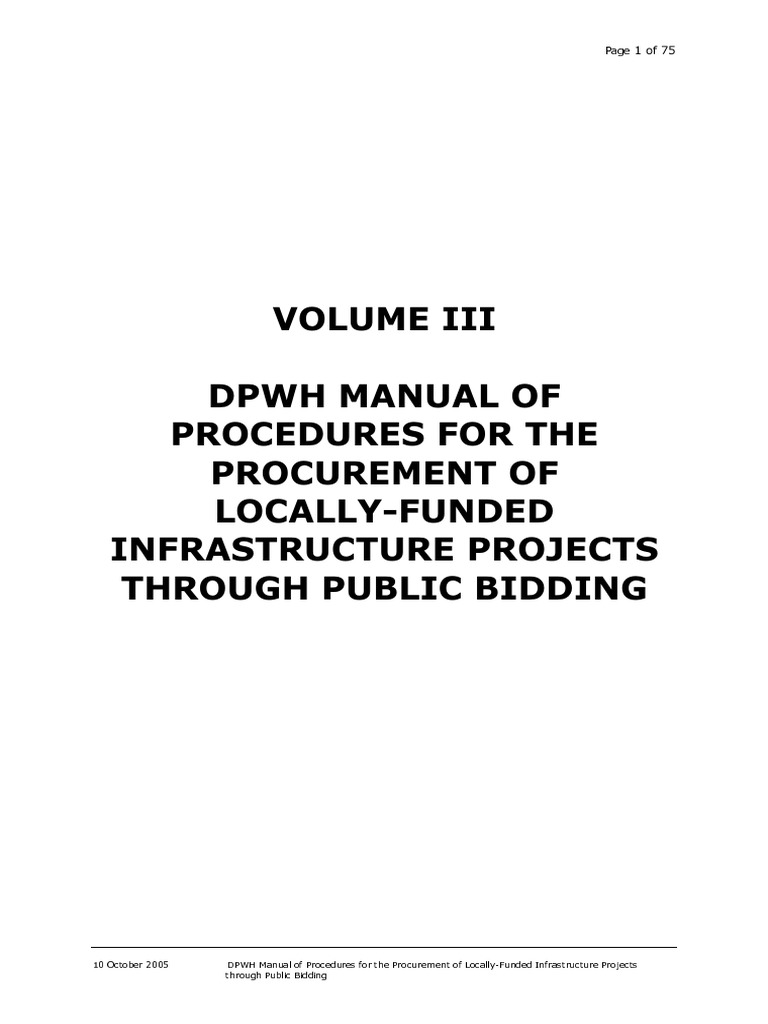 DPWH Blue Book Volume 3 Overview | PDF