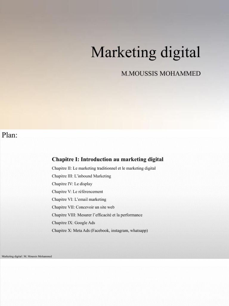Chapitre 1 Introduction Au Marketing Digital | PDF