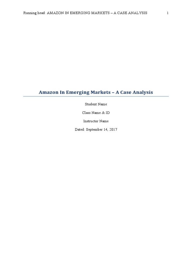 Amazon in Emerging Markets - A Case Analysis | PDF | Market (Economics ...