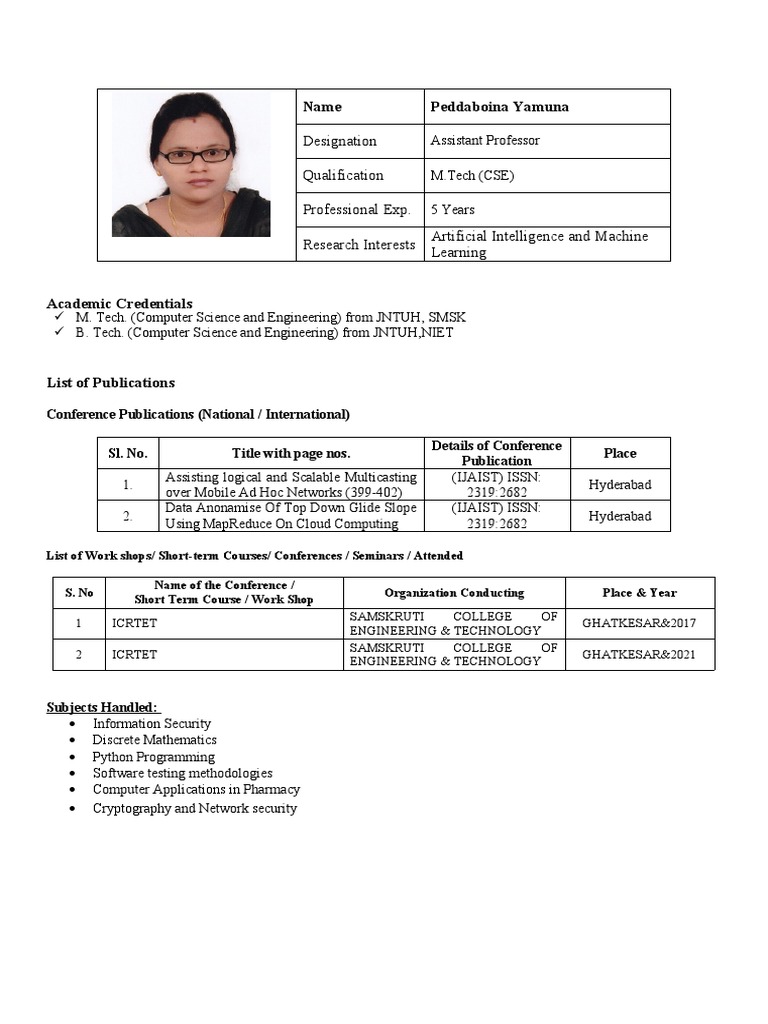 Peddaboina Yamuna | PDF | Computer Science | Science