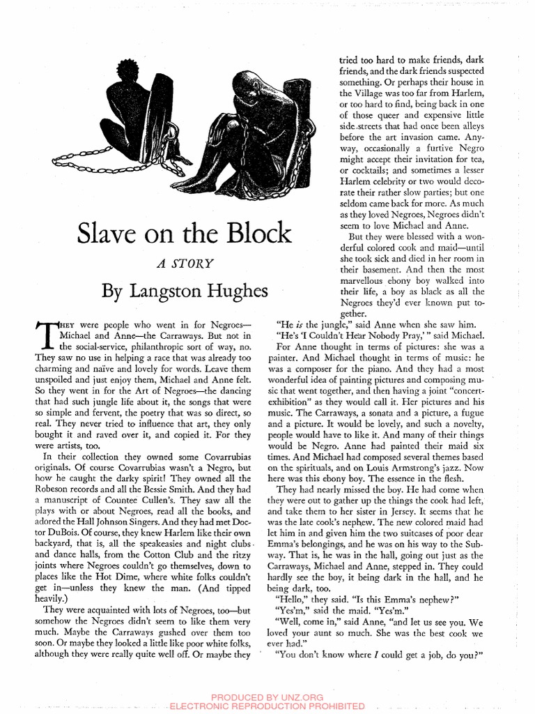 Langston Hughes - Slave On The Block | PDF