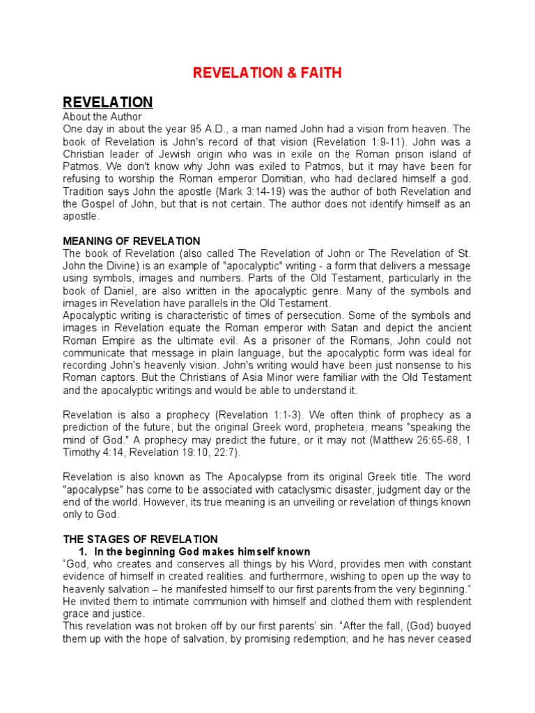 Revelation Faith Pdf John The Apostle Book Of Revelation
