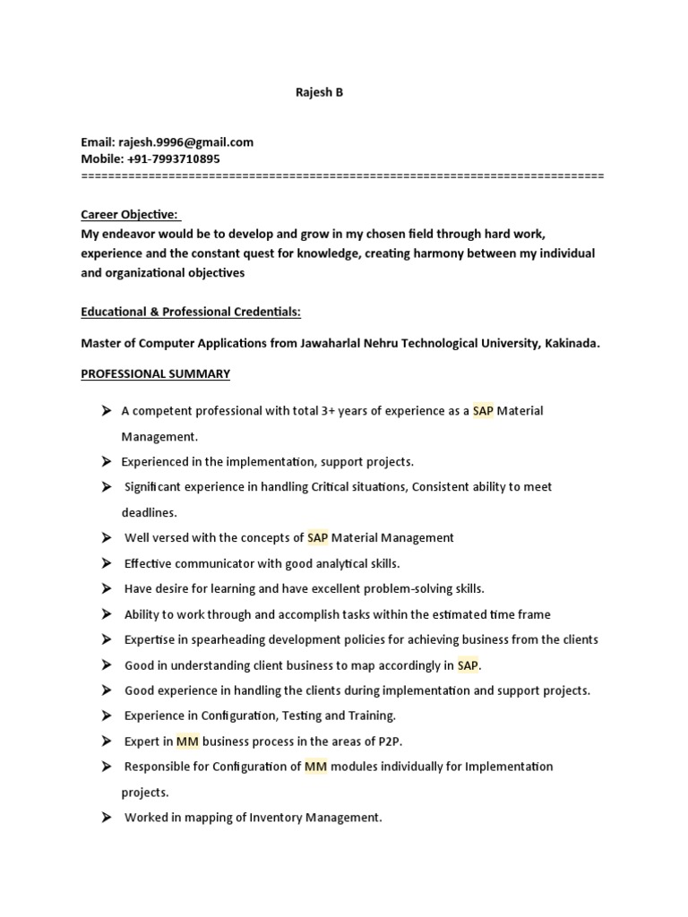 MM CV 3+ | PDF | Business Process | Inventory