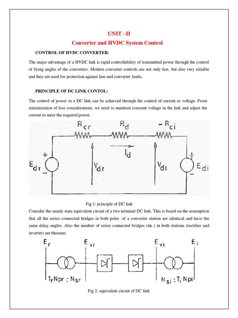 Unit-2-Converter and HVDC System Control | PDF | High Voltage Direct ...