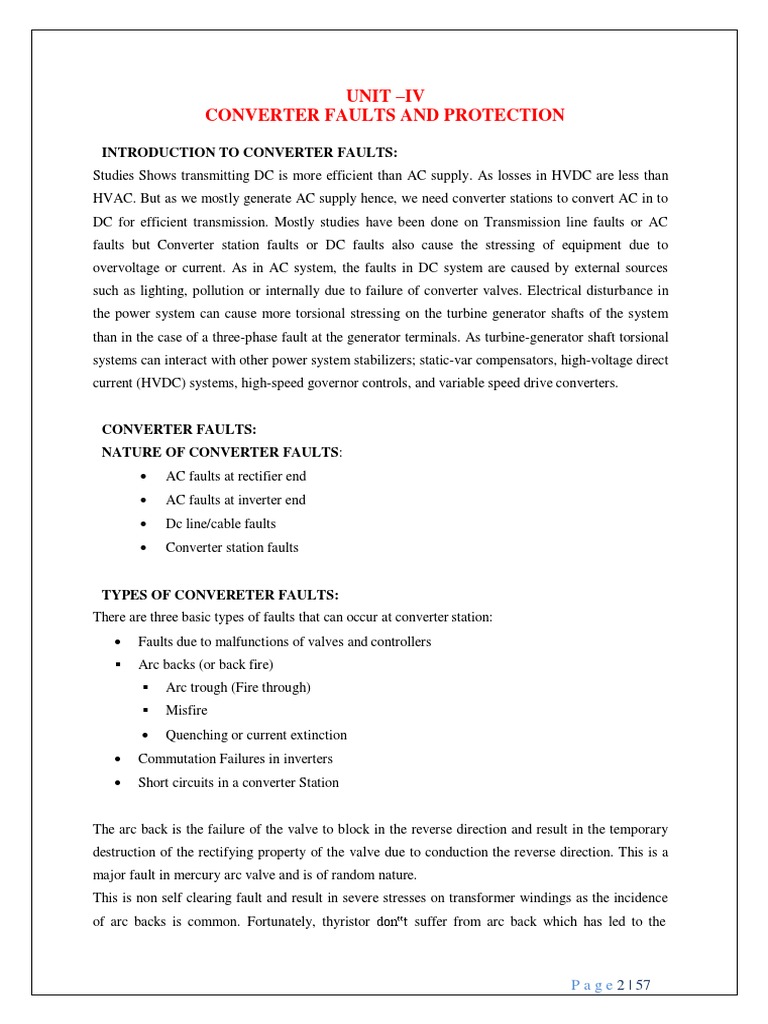HVDC Converter Faults and Protection | PDF | High Voltage Direct ...