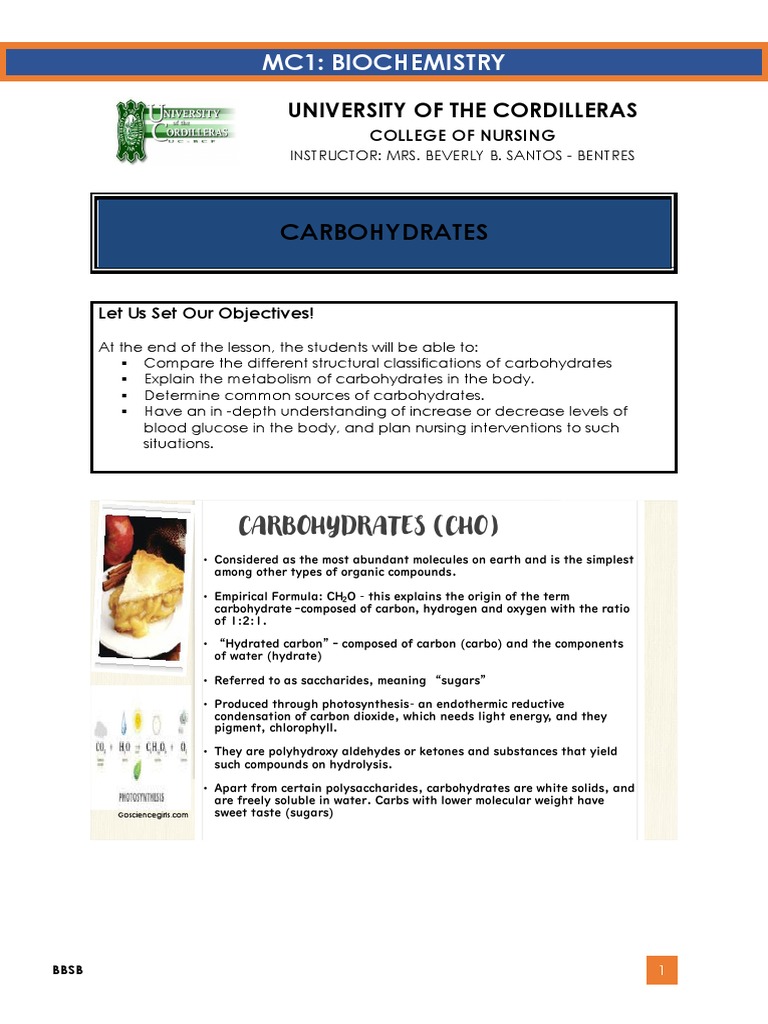 Module 4 - Carbohydrates | PDF | Biochemistry | Chemistry