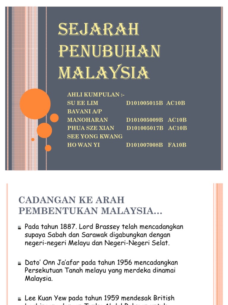 Sejarah Penubuhan Malaysia | PDF