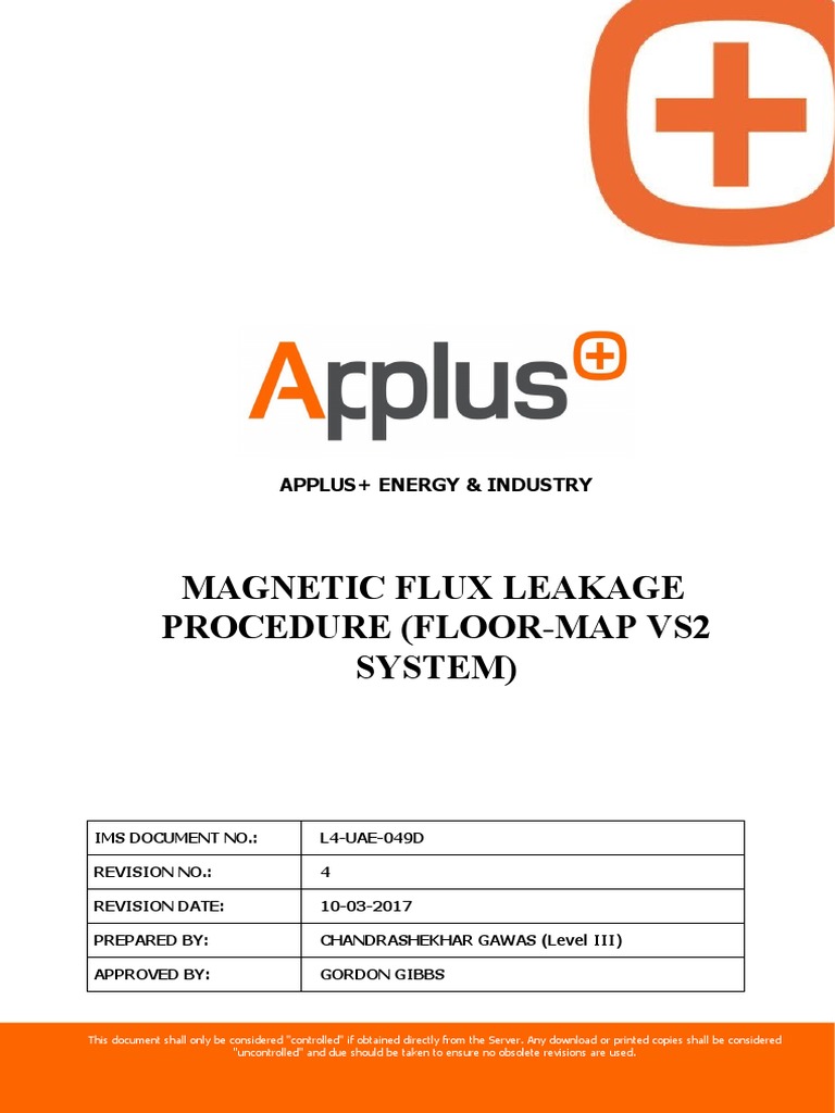 Magnetic Flux Leakage Procedure (Floor-Map VS2 System) | PDF ...