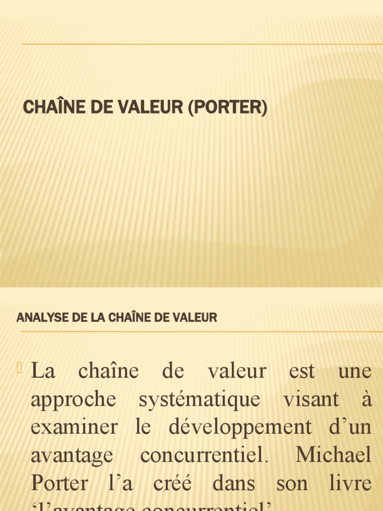 Chaine de Valeur Porter | PDF | Chaîne de valeur | Business