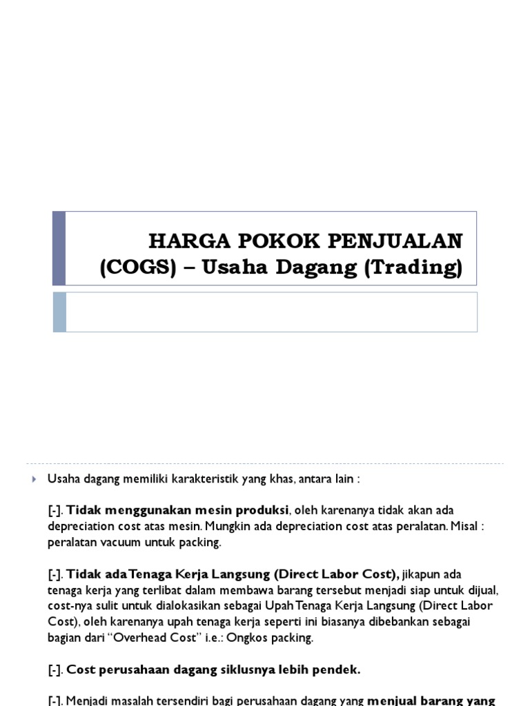 4.HARGA POKOK PENJUALAN (COGS) - Usaha | PDF