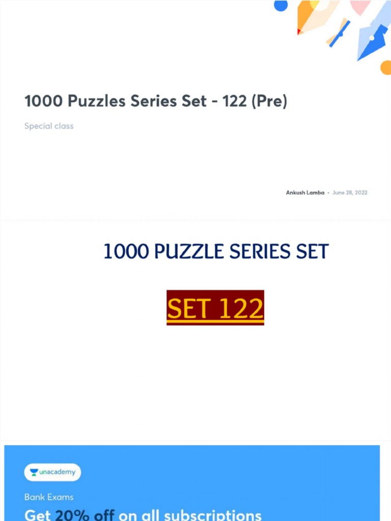1000 Puzzles Series Set 122 Pre With Anno | PDF