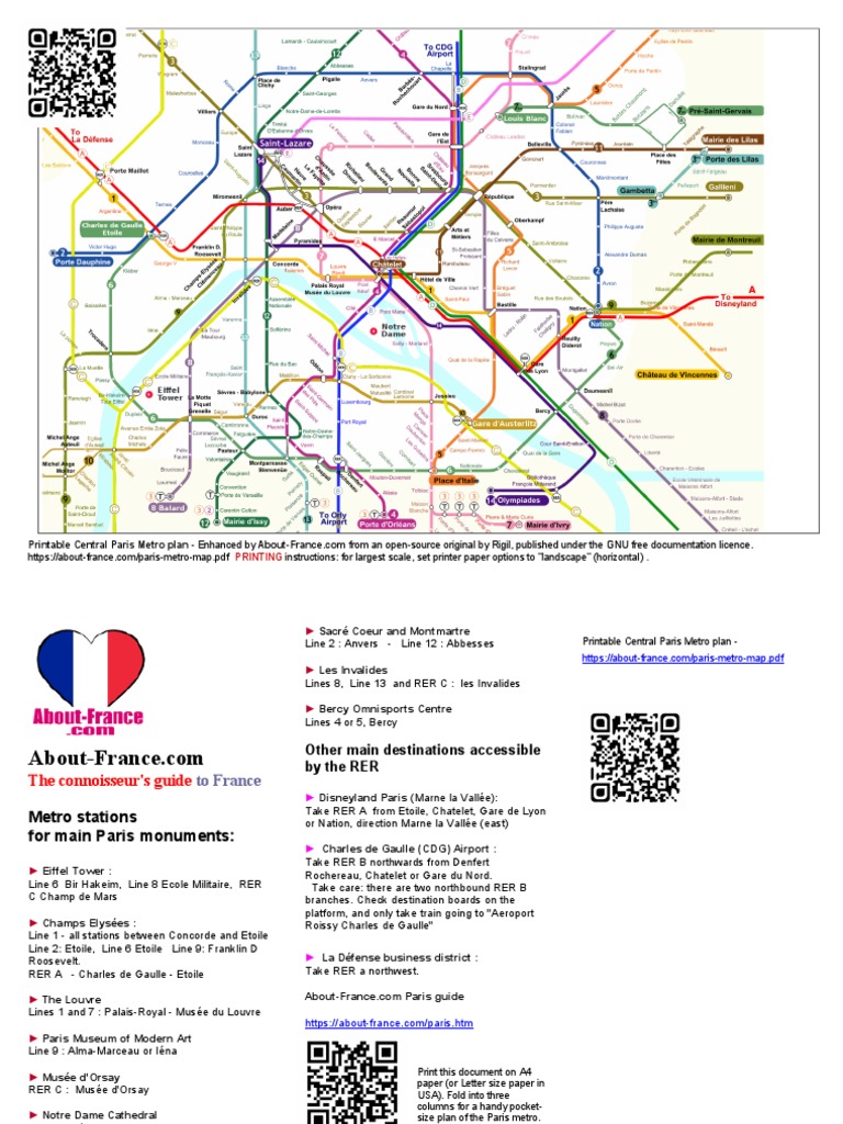 Paris Metro Map | PDF | Paris | Rail Infrastructure