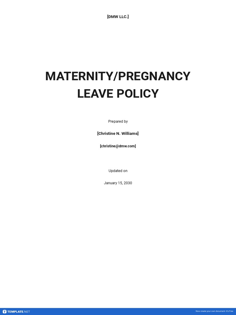 Maternity - Pregnancy Leave Policy Template | PDF