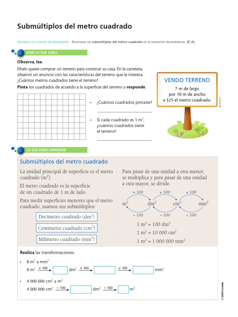 Submultiplos Del Metro Cuadrado | PDF | Unidades de medida