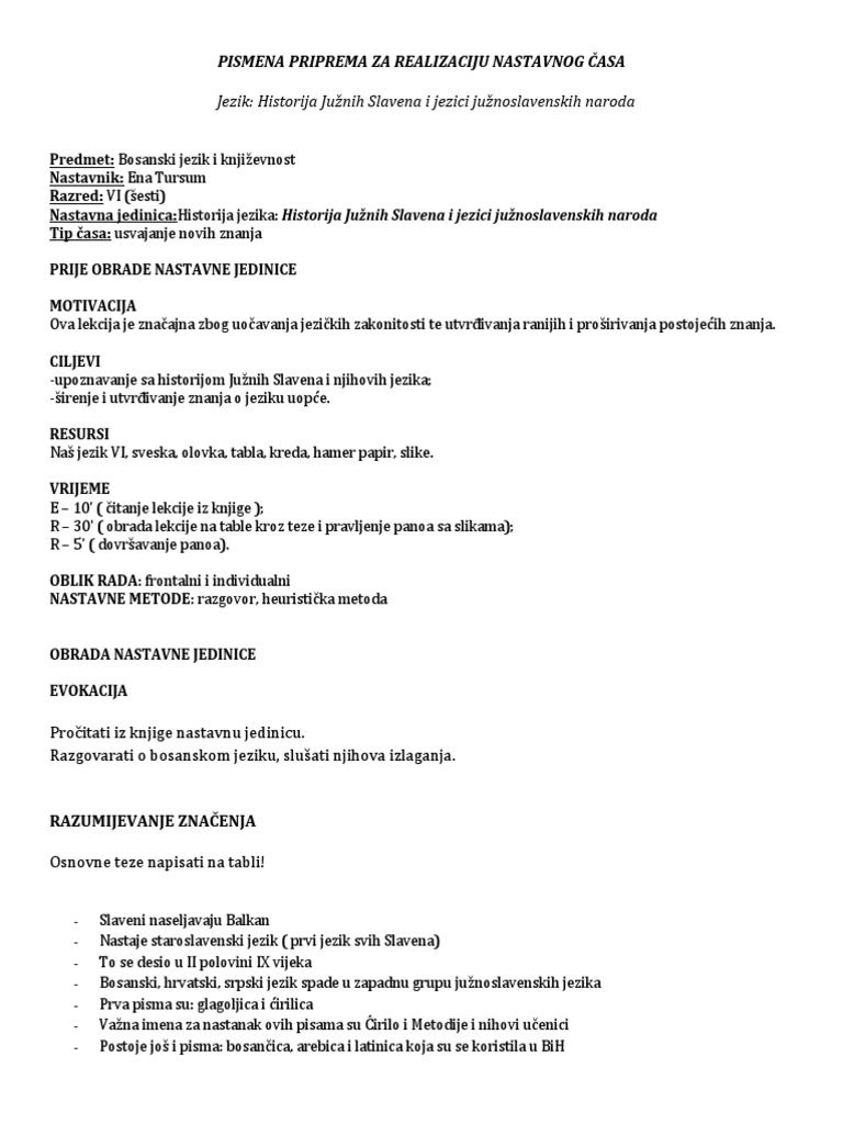 Historija Južnih Slavena I Jezici Južnoslavenskih Naroda (Obrada) | PDF