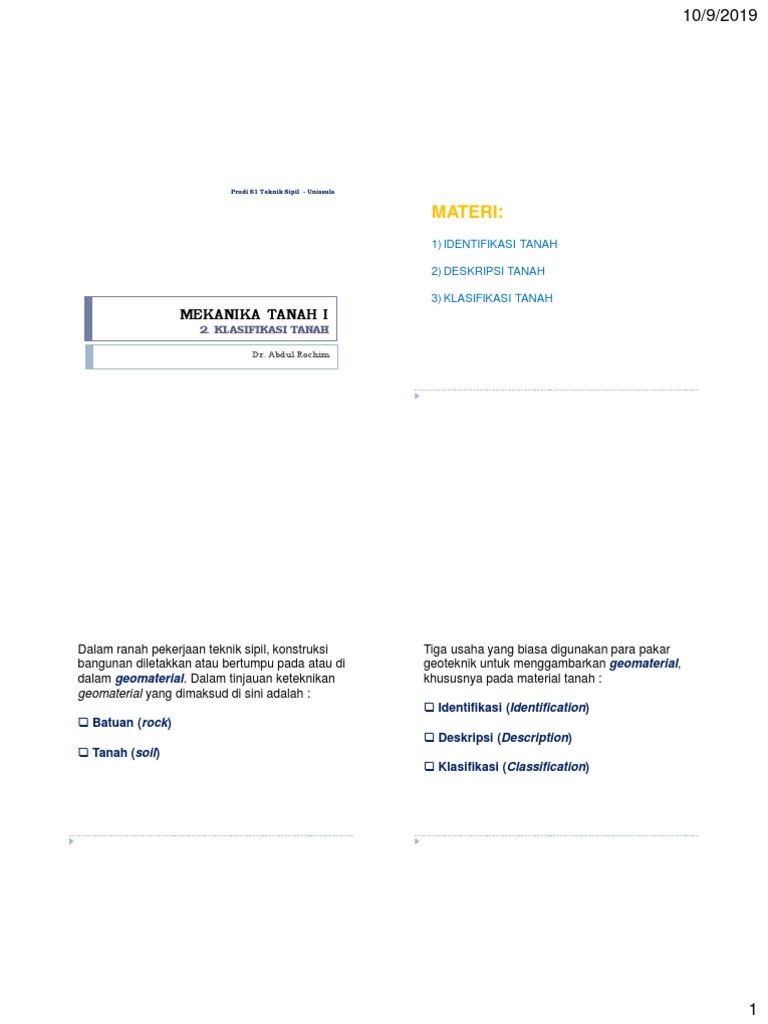 Klasifikasi Tanah - USCS & AASHTO | PDF | Sand | Gravel