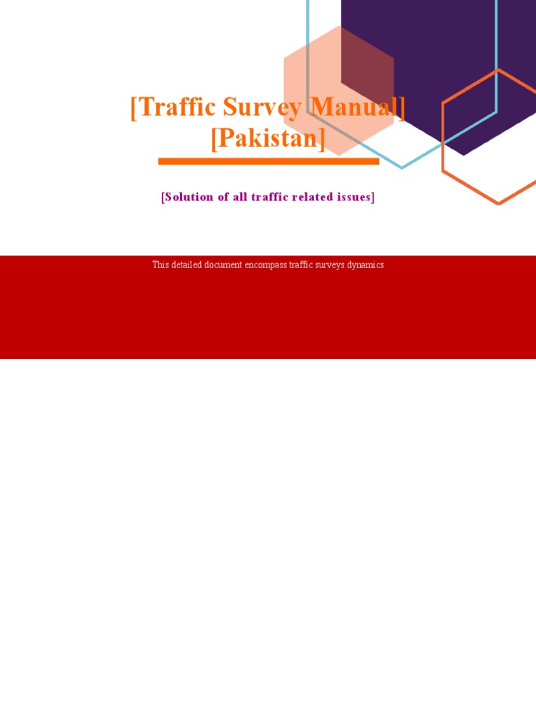 Traffic Survey Guide for Planners | PDF | Traffic | Lidar