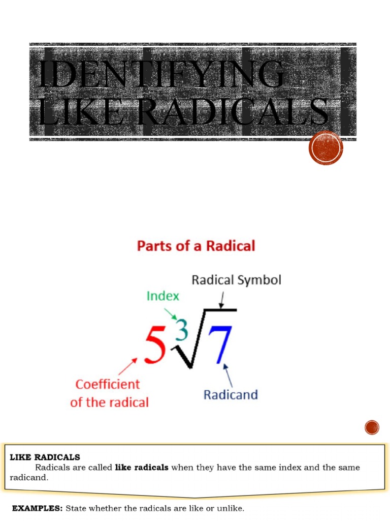 Addition and Subtraction of Radicals | PDF